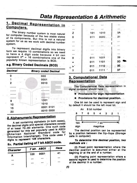 28 Data Representation And Arithmetic E Next In Pdf