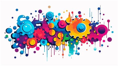 Streamlined Glyph Illustration Of Random Source Cog Premium Ai