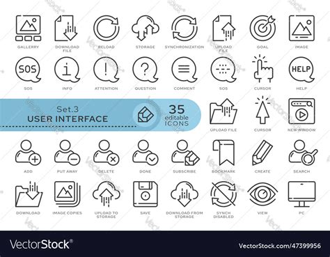 Set Icons User Interface 03 Royalty Free Vector Image