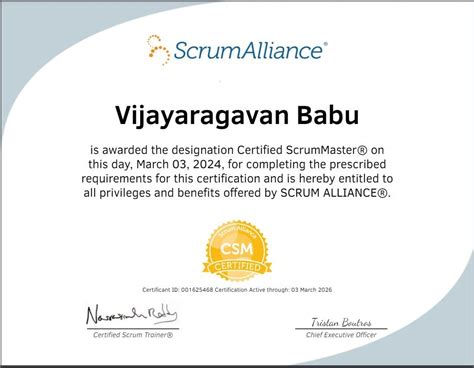 Vijayaragavan Babu On Linkedin Csm Scrumalliance Agile Scrummaster