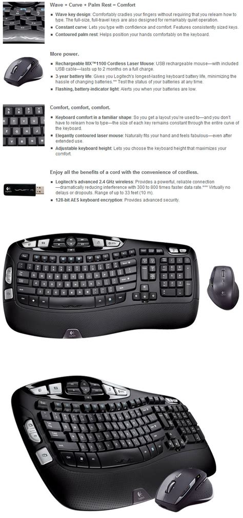Buy Logitech Cordless Desktop Wave Pro 920 001422 Pc Case Gear
