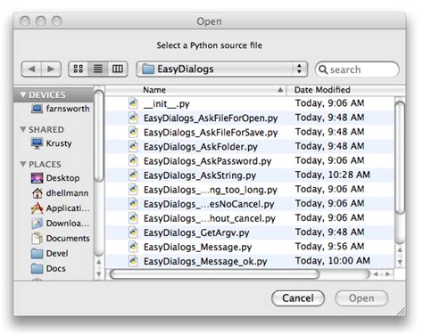 Easydialogs Carbon Dialogs For Mac Os X Python Module Of The Week