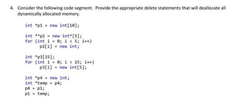 Solved 4 Consider The Following Code Segment Provide The