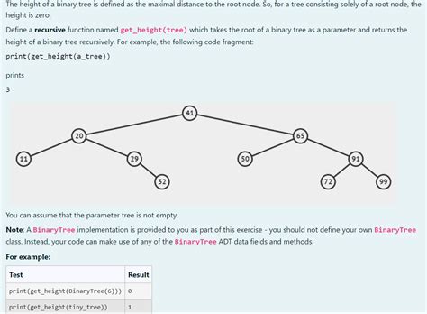 Solved The Height Of A Binary Tree Is Defined As The Maximal Chegg