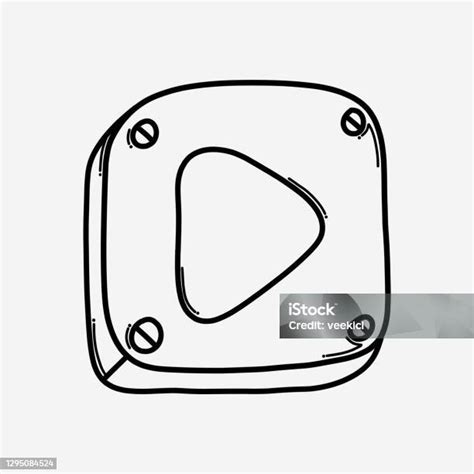 재생 버튼 낙서 벡터 아이콘 그리기 스케치 일러스트레이션 손 그린 선 Eps10 그리기에 대한 스톡 벡터 아트 및 기타 이미지