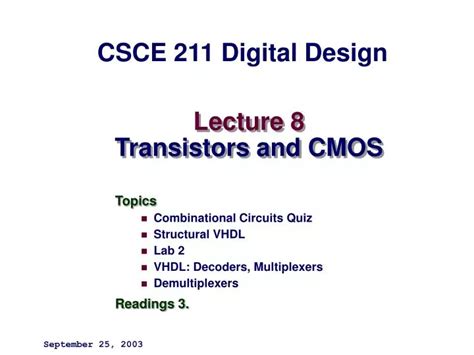 PPT Lecture 8 Transistors And CMOS PowerPoint Presentation Free Download ID 3757494
