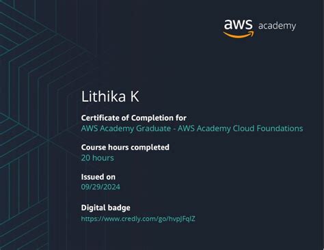 Lithika K On Linkedin Aws Cloudcomputing Certification Learningjourney