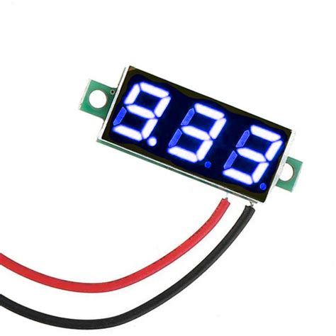 Digital Voltmeter Display Blue Led 2 Wire 4 5 30vdc 0 28 Inch Makers Electronics