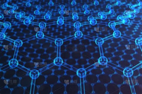绘画插图 概念 石墨烯 科学 几何形状 三维图形 分子结构 六边形 原子 纳米技术素材 花瓣网