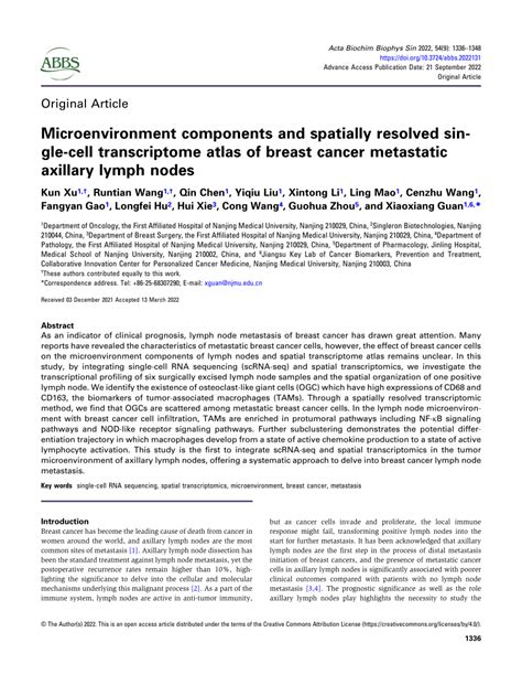 Pdf Microenvironment Components And Spatially Resolved Single Cell Transcriptome Atlas Of