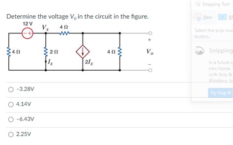 Solved Determine The Voltage V In The Circuit In The Chegg