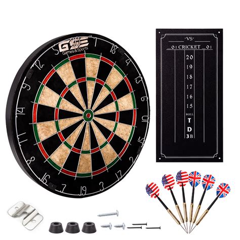 GSE Games Sports Expert 18 Professional Dartboard Set With Scoreboard 6 Steel Tip Darts