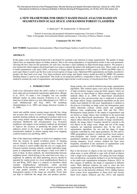 pdf a new framework for object based image analysis based on