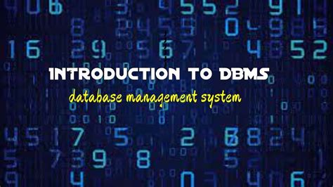 Lec 1 Introduction To Dbms Database Management System Youtube