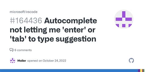 Autocomplete Not Letting Me Enter Or Tab To Type Suggestion · Issue