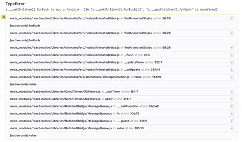 Error On Animatedvaluejs File When It Tries To Call Flush · Issue 25210 · Facebookreact
