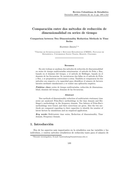 Pdf Comparison Between Two Dimensionality Reduction Methods In Time Series