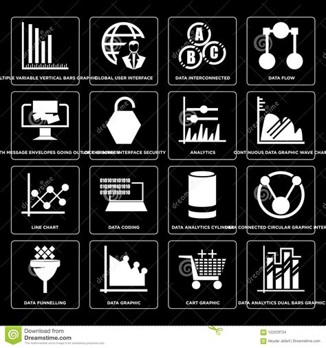 Set Of Data Analytics Dual Bars Graphic Monitor With Message Envelopes Going Out The Screen