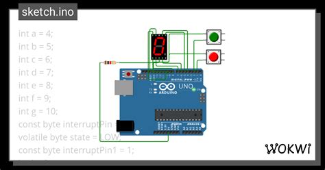 Seven Segment Display Counter Wokwi Esp32 Stm32 Arduino Simulator