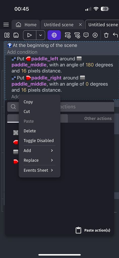 Paste Actions In Ios Bugs Reports Gdevelop Forum