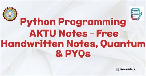 Python Programming Notes Aktu 2025 Easy Way Download Pdf Notes Gallery