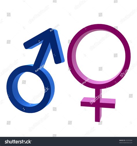 3d Male Female Symbol On White Ilustración De Stock 63293584