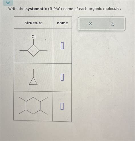 Solved Write The Systematic Iupac ﻿name Of Each Organic