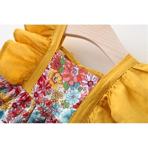 2022 ชุดเดรสสั้น แขนกุด ลายดอกไม้ สำหรับเด็กผู้หญิง สไตล์ฤดูร้อน หมวก Fashion Nickky Thaipick