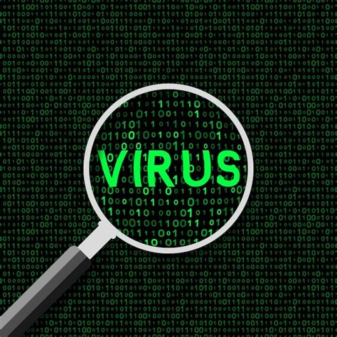 Premium Vector Computer Virus Under Magnifying Glass