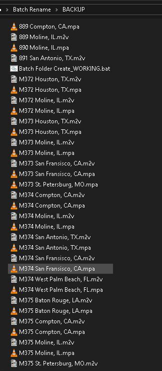 Windows Batch Create Several Folders Based On Multiple Filenames And