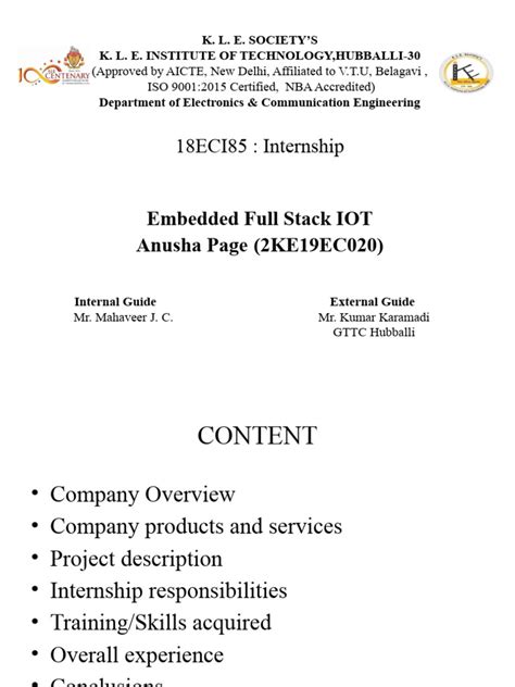 Internship Pdf Sensor Internet Of Things