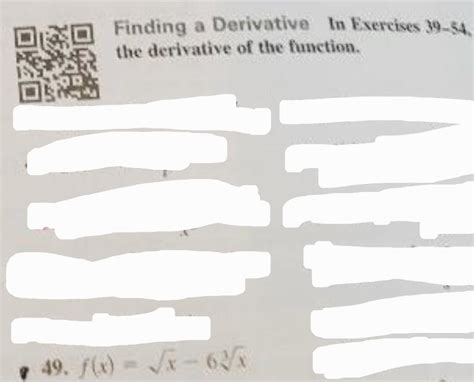 Solved Finding A Derivative In Exercises 39 54 The Chegg Com