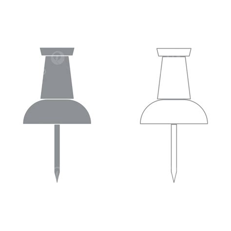 Push Pin The Grey Set Icon Attach Push Attachment Vector Attach Push