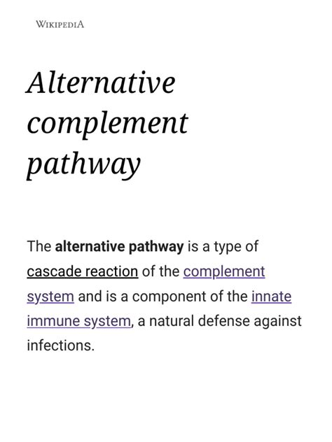Alternative Complement Pathway Wikipedia Pdf Complement System Biology