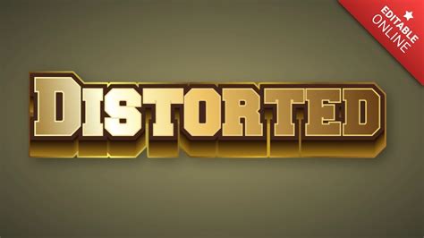 Distorted Gold 3d Text Effect Generator