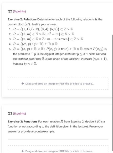 Solved Exercise 2 Relations Determine For Each Of The Chegg Com