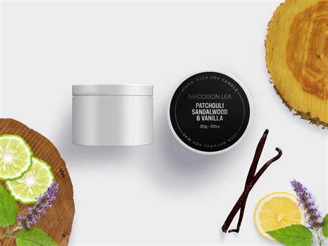 Patchouli Sandalwood And Vanilla Wood Wick Travel Tin