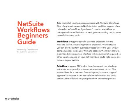 Netsuite Workflows Beginners Guide Pdf Databases Computer Software And Applications