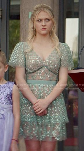 Wornontv Lexys Green Embellished Dress On Chucky Alyvia Alyn Lind