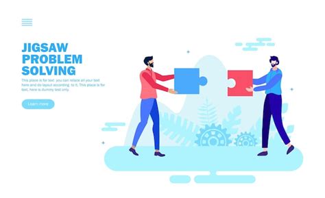 Premium Vector Team Solving Problem With Jigsaw