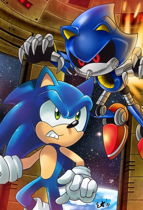 Metal Sonic Vs Sonic Sonic Sonic The Hedgehog Sonic Fan Art
