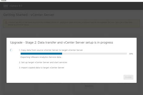 During Stage 2 Of The Upgrade Process The Task Exporting Vmware