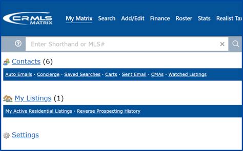 Matrix How To Use The My Matrix Tab Crmls Knowledgebase