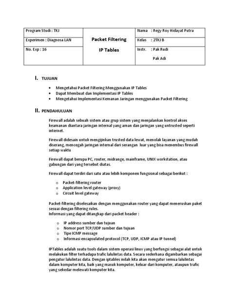 Packet Filtering Iptables Pdf