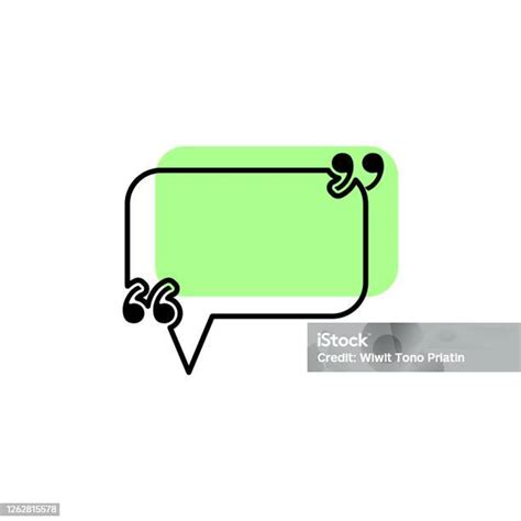 Tanda Kutip Dalam Desain Datar Trendi Ilustrasi Stok Unduh Gambar