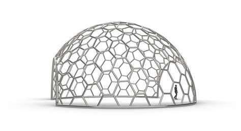 Hexagonal Dome Structure Geodesic Like Wireframe Design V3 3d Model Cgtrader