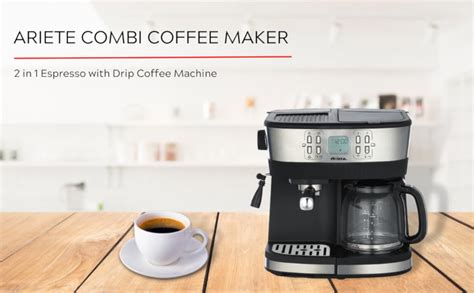 Ariete 2 In 1 Espresso Drip Coffee Maker Machine With Steam Function