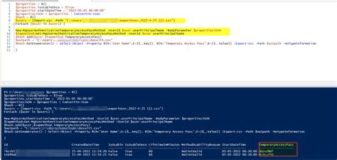 Powershell Graph Api Temporary Access Pass Generation Stack Overflow