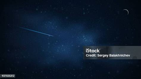 현실적인 빛나는 푸른은 하와 별이 빛나는 하늘 슈팅 스타입니다 달 달입니다 운 석이 떨어지고 있다 어두운 하늘에 빛나는 별 프로젝트에 대 한 배경 화면입니다 벡터