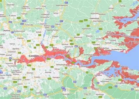 Map Shows Uk Areas Under Water By 2050